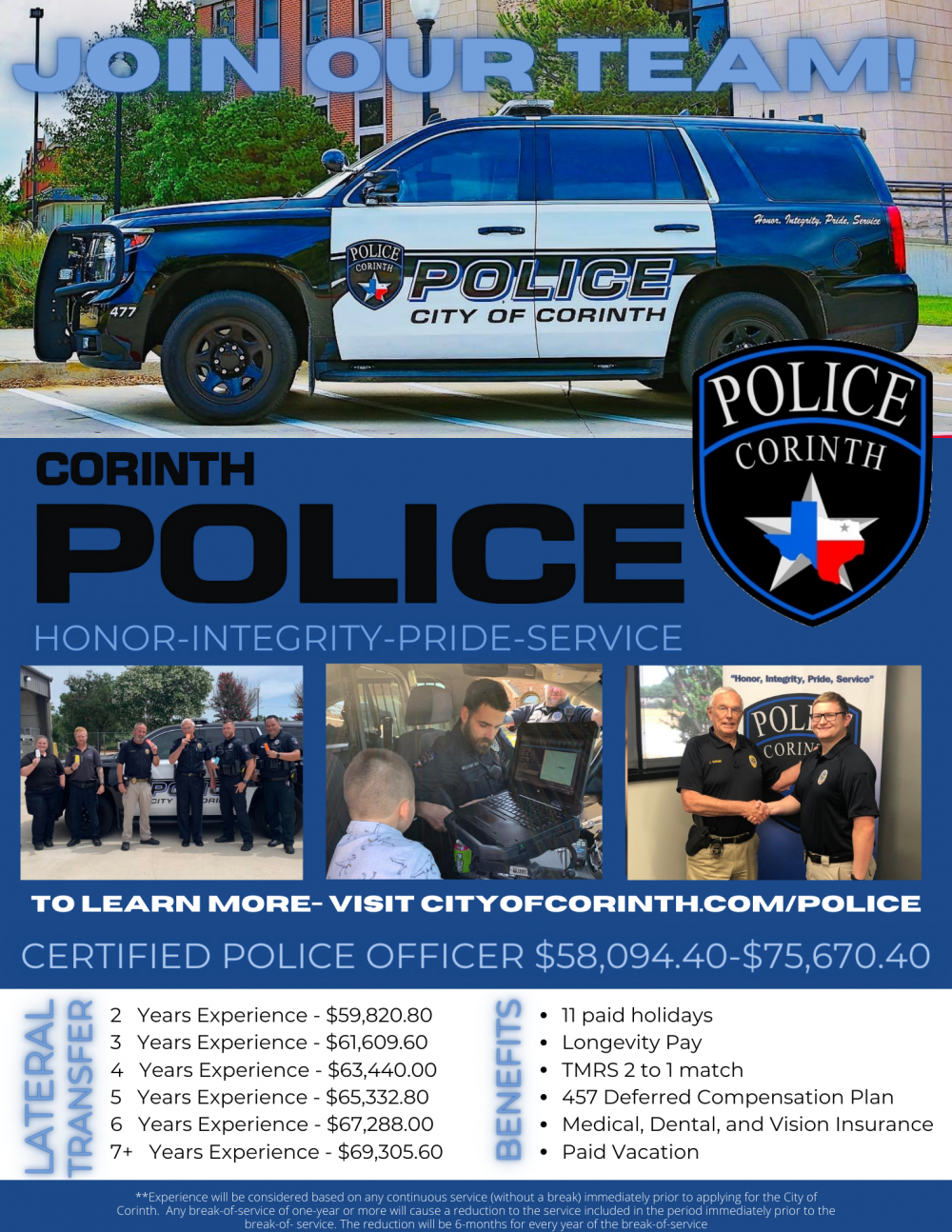 Career Opportunities | City of Corinth Texas